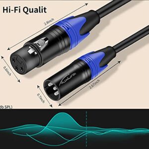 AuxLink XLR Cables, Microphone Cables 100ft, Heavy Duty XLR Microphone Cables Balanced DMX Cable Male to Female Suitable for Microphones, Speaker Systems, Radio Station, Stage Lighting and More