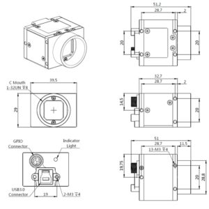 HTENG VISHI High Speed USB3.0 Color 8.9MP 1" Machine Vision Global Shutter Industrial Camera C-Mouth Supports Windows and Linux SDK Area Scan Camera 4096x2160 32FPS Indoor