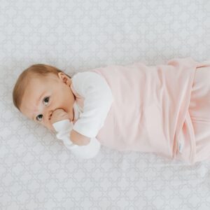 HALO 100% Cotton Sleepsack Swaddle, 3-Way Adjustable Wearable Blanket, TOG 1.5, Soft Pink, Small, 3-6 Months