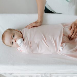 HALO 100% Cotton Sleepsack Swaddle, 3-Way Adjustable Wearable Blanket, TOG 1.5, Soft Pink, Small, 3-6 Months