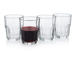 trattoria “vino da tavola” stemless stackable wine tumbler 4-piece set (gift box collection)