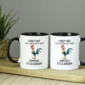 Funny Chicken Coffee Mug I Don't Fart. I Just Whisper In My Pants. Sometimes It Screams Novelty Cup Accent Mug 11 Oz