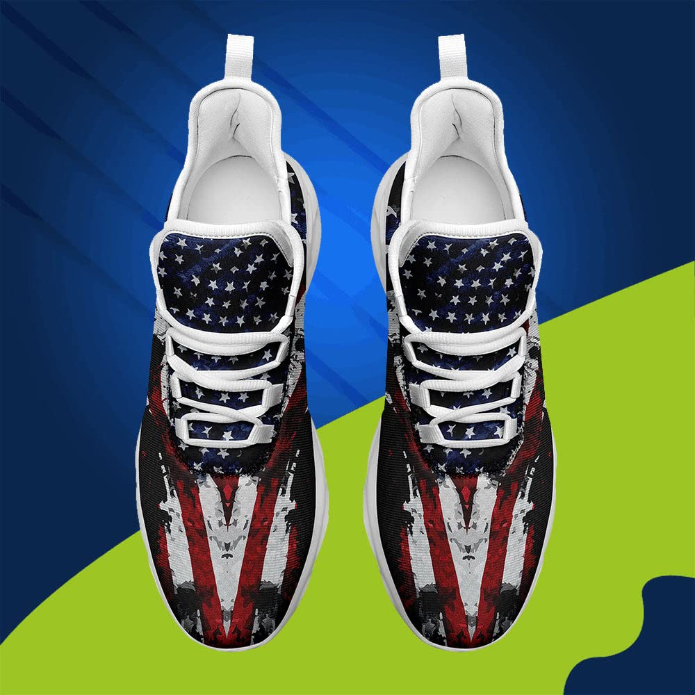 American Flag Shoes Maxsoul-b03013 Custom Max Soul American Flag, USA Flag Sneakers Max Soul, Shoes, Printed Shoes Maxsoul Sneaker Patrioticustom Patriotickicks Shoes White