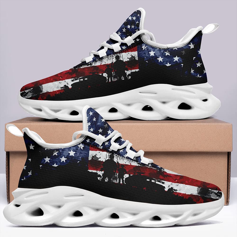 American Flag Shoes Maxsoul-b03013 Custom Max Soul American Flag, USA Flag Sneakers Max Soul, Shoes, Printed Shoes Maxsoul Sneaker Patrioticustom Patriotickicks Shoes White