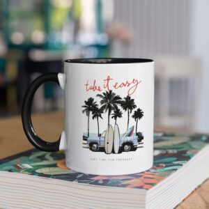 Craft Express 11 OZ Sublimation Coffee Mugs Ceramic White with Black Inside and Handle-Photo Mugs Cups Bulk Perfect for Easy Mug Press Crafting-Individually Packaged Set of 6