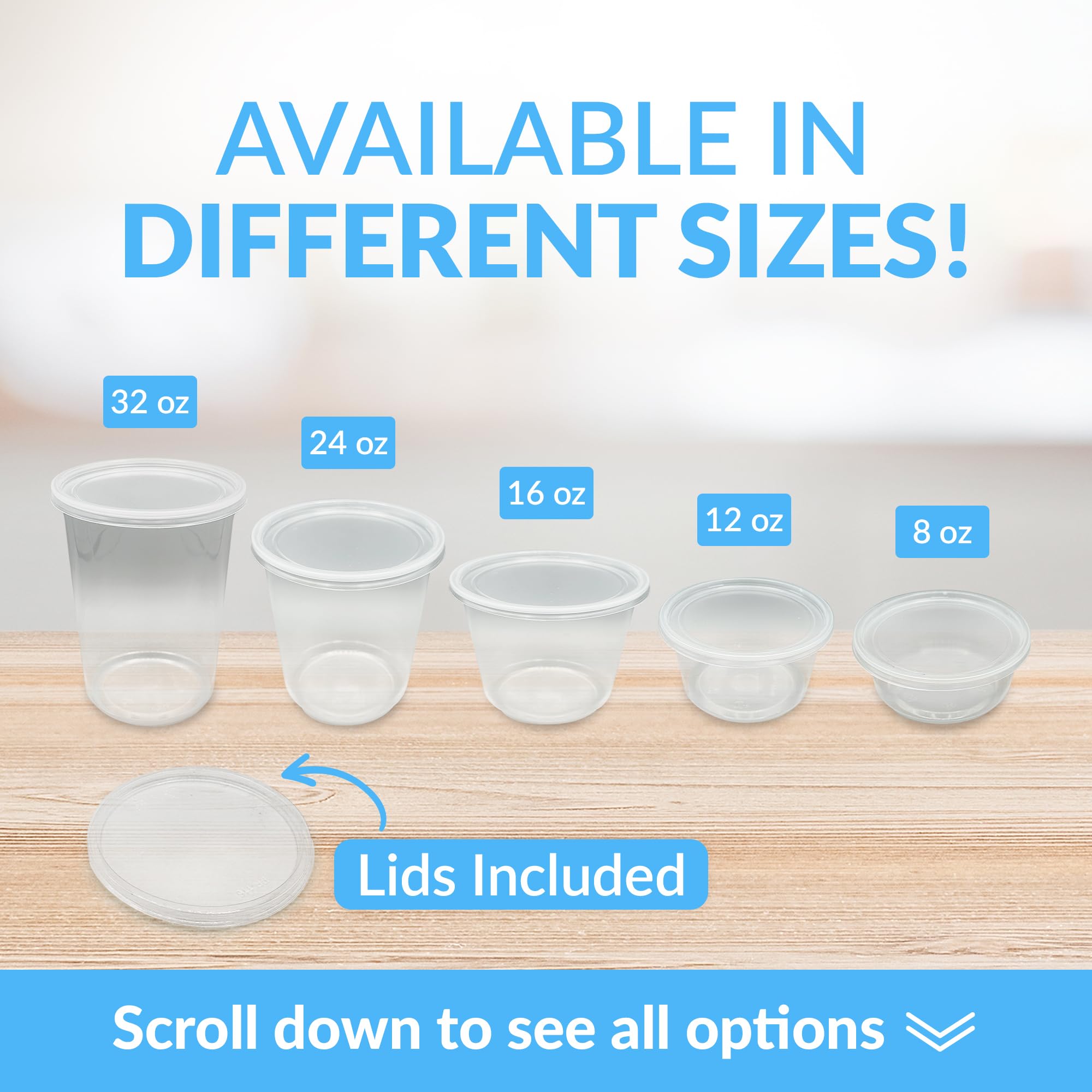 Reli. Deli Containers with Lids (50 Sets Total) | Variety Pack - 8 oz (20 Sets), 16 oz (20 Sets), 32 oz (10 sets) | Plastic Soup Containers with Lids | Clear Food Storage Containers 8oz, 16oz, 32oz