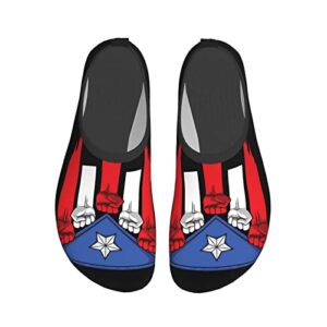 Puerto Rican Flag Logo Water Shoes Outdoor Exercise Water Shoes Adult Water Shoes Necessities for Men Women Water Games Black