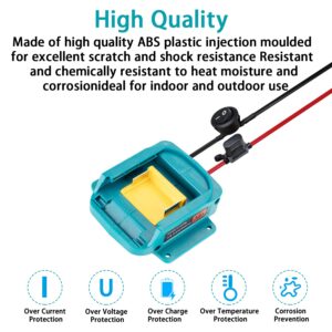 QSDXNYDC Power Wheel Battery Adapter for Makita 18V LXT Battery with Fuse&Switch 14 AWG Connector for BL1850B,BL1860B,BL1830B,BL1840B,BL1820B for DIY Rc Car Toys, Robotics and Rc Truck