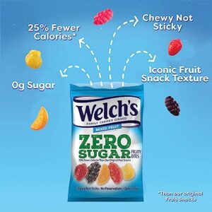 Welch’s Fruit Snacks, Zero Sugar Mixed Fruit, Berries 'N Cherries & Island Fruit, Perfect for School Lunches, Variety Case, 3 oz (Pack of 6)