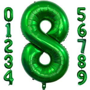 40 inch dark green number 8 balloon large size giant jumbo digit mylar foil helium dark green balloons for birthday party celebration decorations graduations anniversary baby shower photo shoot