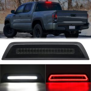 r&f auto smoked lens strobe led 3rd third brake light replacement for tacoma 2016-2023 limited sr sr5 trd off-road trd pro sport roof cargo lights pickup high mount stop lamp (for double cab only)