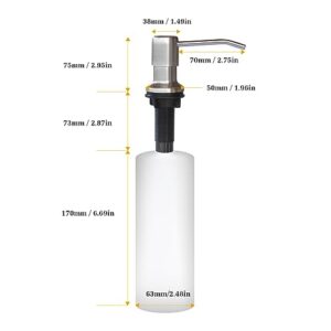 Soap Dispenser for Kitchen Sink, Built in Sink Soap Dispenser Lotion Dispenser with 17 OZ Bottle, Refill from The Top Bar Sink Soap Dispenser, Brushed Nickel (1 Pack)