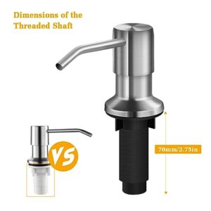 Soap Dispenser for Kitchen Sink, Built in Sink Soap Dispenser Lotion Dispenser with 17 OZ Bottle, Refill from The Top Bar Sink Soap Dispenser, Brushed Nickel (1 Pack)