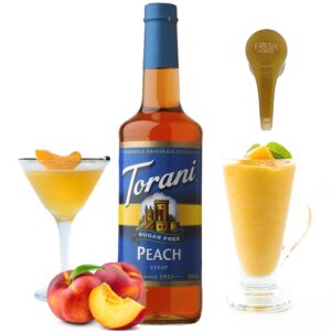 Sugar Free Peach Flavored Syrup 25 4 Ounces Peach Syrup Coffee Toppings with Fresh Finest Pump