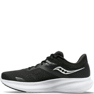 saucony women's ride 16 sneaker, black/white, 9