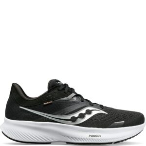 Saucony Women's Ride 16 Sneaker, Black/White, 9