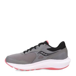 saucony women's cohesion 16 sneaker, charcoal/petal, 8 wide