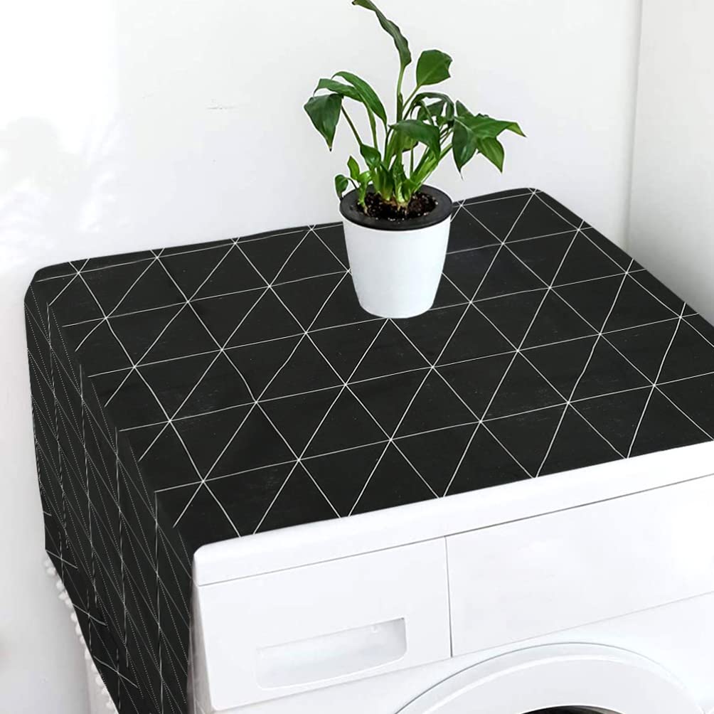 Fridge Top Cover with Storage Pockets Bags Refrigerator Fridge - Cover Washing Machine Cover Universal Covers Kitchen Decor Black