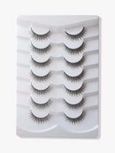 gmagictobo false eyelashes short natural lashes wispy lashes 3d faux mink lashes pack light volume soft strips fake eye lashes 7 pairs multipack