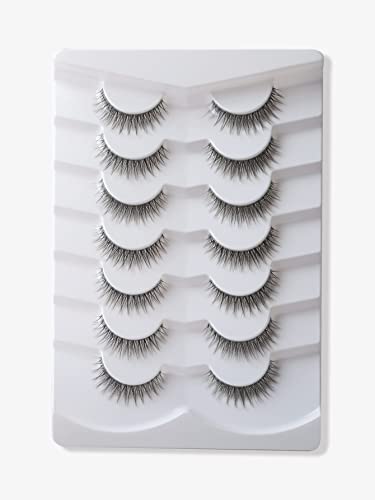 Gmagictobo False Eyelashes Short Natural Lashes Wispy Lashes 3D Faux Mink Lashes Pack Light Volume Soft Strips Fake Eye Lashes 7 Pairs Multipack