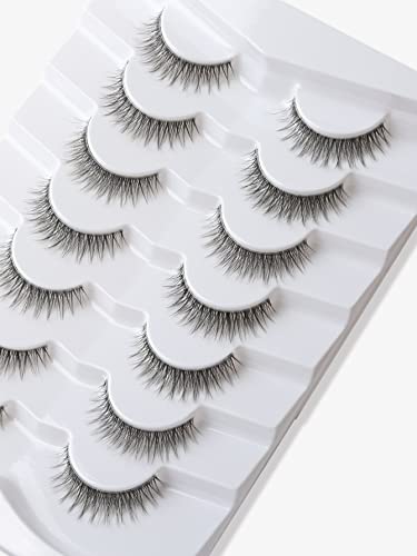 Gmagictobo False Eyelashes Short Natural Lashes Wispy Lashes 3D Faux Mink Lashes Pack Light Volume Soft Strips Fake Eye Lashes 7 Pairs Multipack