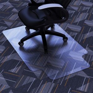 Amyracel Office Chair Mat for Carpeted Floors, 48'' x 30'' Clear Thick and Sturdy Carpet Protector for Desk Chair, Easy Glide Plastic Floor Mat for Flat and Low Pile Carpet (30'' x 48'' with Lip)