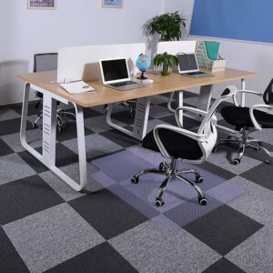 Amyracel Office Chair Mat for Carpeted Floors, 48'' x 30'' Clear Thick and Sturdy Carpet Protector for Desk Chair, Easy Glide Plastic Floor Mat for Flat and Low Pile Carpet (30'' x 48'' with Lip)