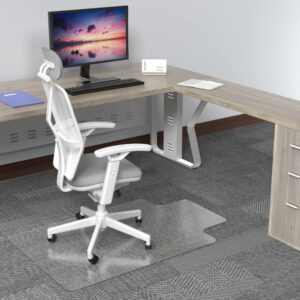 Amyracel Office Chair Mat for Carpeted Floors, 48'' x 30'' Clear Thick and Sturdy Carpet Protector for Desk Chair, Easy Glide Plastic Floor Mat for Flat and Low Pile Carpet (30'' x 48'' with Lip)