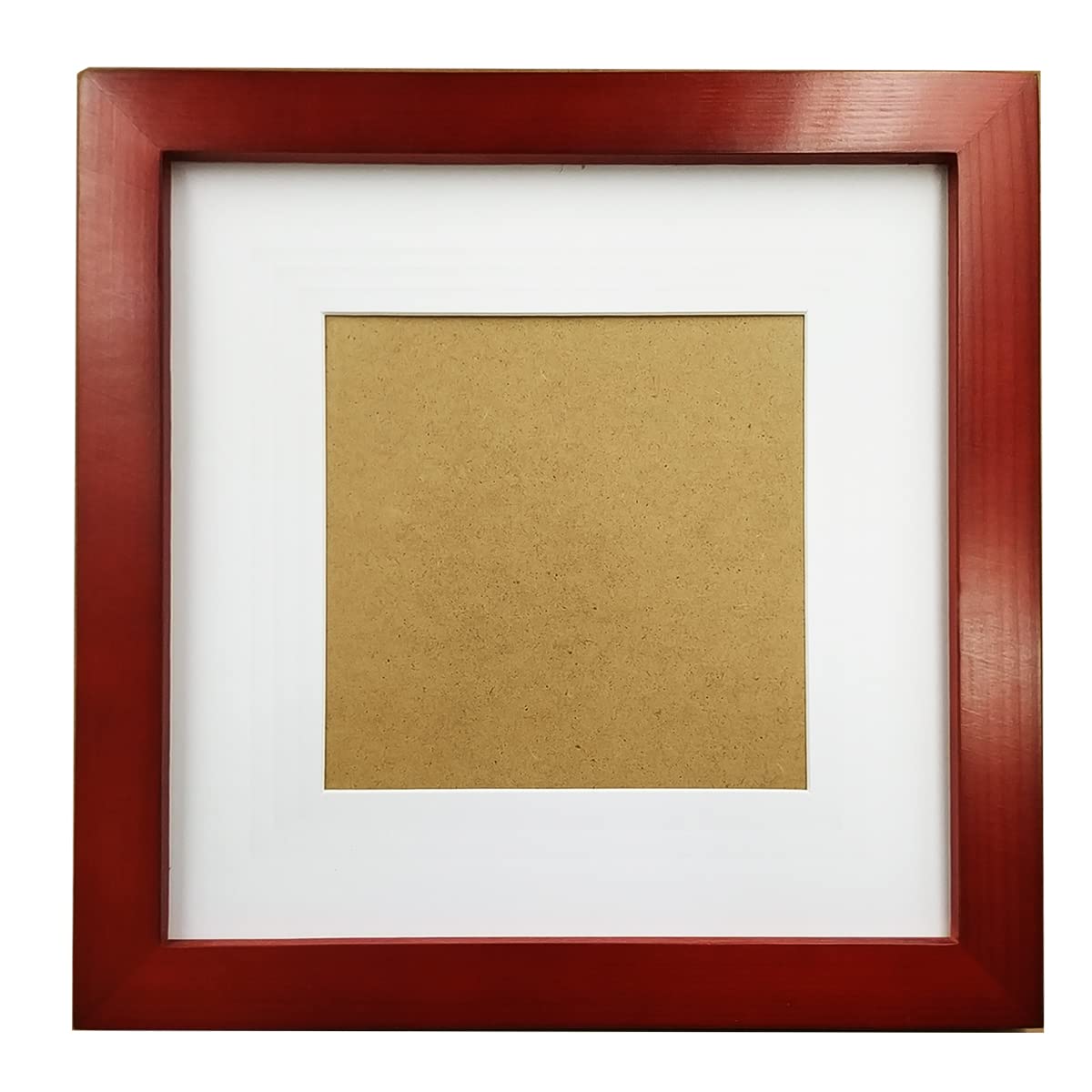 ZXT-parts 7x7 Picture Frames Red with 4x4 Mat. 7x7 Black Square Photo Frame. Solid Wood, Plastic Panel, The Tabletop or The Wall.