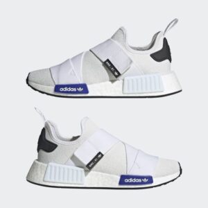 adidas Women's NMD_r1 Sneaker, White/Lucid Blue/Black, 9