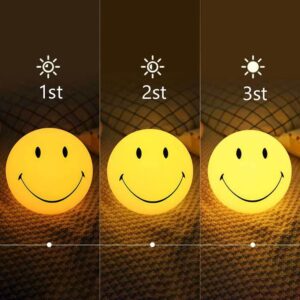 Somesino Night Light for Kids Smiley Face Lamp Light Birthday Gifts for Girls Boys Plastic Nightlight Portable Nursery USB Rechargeable Animal Night Lights for Baby Toddler Teen Bedrooms ( 23CM)