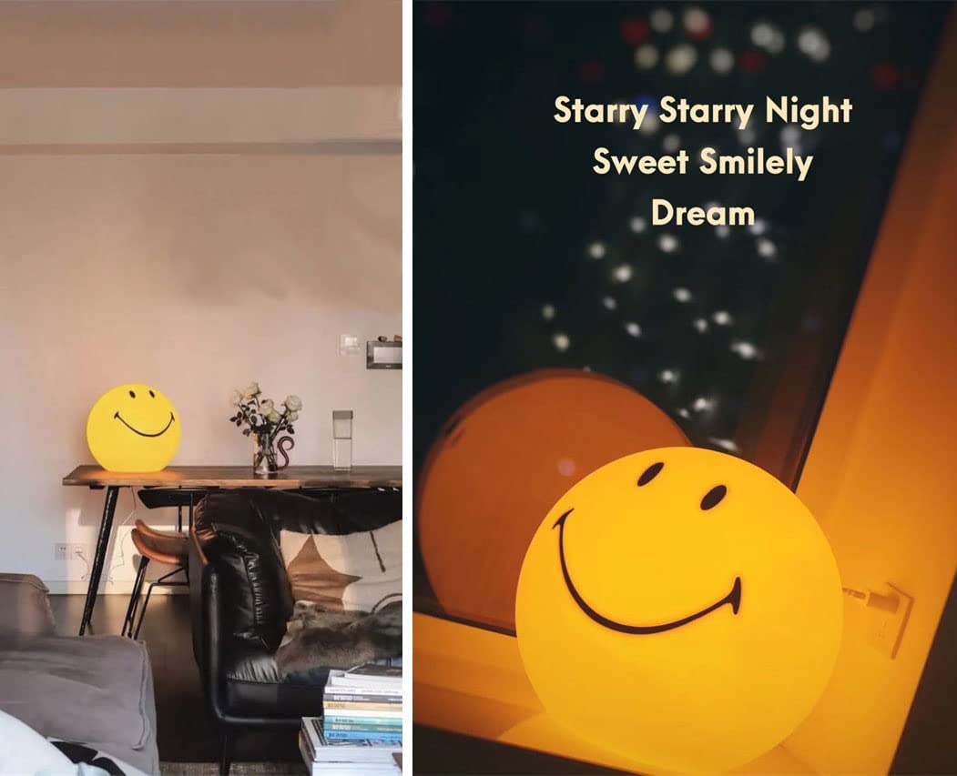 Somesino Night Light for Kids Smiley Face Lamp Light Birthday Gifts for Girls Boys Plastic Nightlight Portable Nursery USB Rechargeable Animal Night Lights for Baby Toddler Teen Bedrooms ( 23CM)