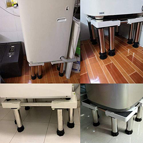 Ice maker stand Machine Base Stand Refrigerator Holder Bracket width: 17-25" Adjustable for Tumble Dryers Cookers Fridges Freezers 4 Legs Hight 7.9in