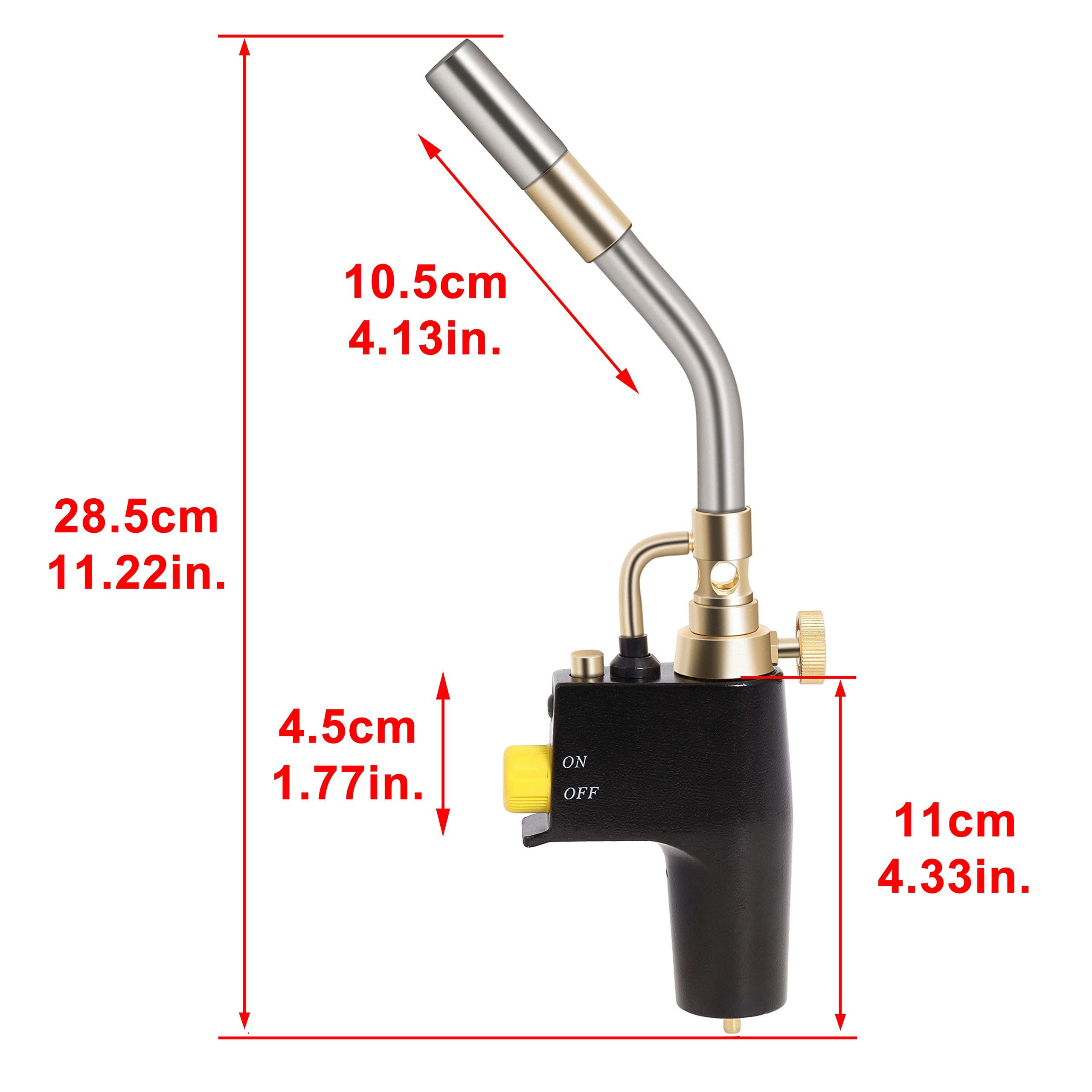 TS8000 Propane Torch Head by Wadoy, High Intensity Trigger-Start Soldering Torch Compatible with MAPP/Propane for Soldering, Brazing, Welding, Searing Steak, Map Gas Propane Torch Head