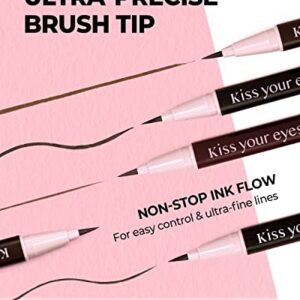 AMTS x True Beauty Edition Waterproof Liquid Natural Black Eyeliner | Kiss Your Eyes K-Beauty | Micro Thin Tip, All-Day Wear, Sweat-proof, Easy Glide, Fast Drying, Long Lasting