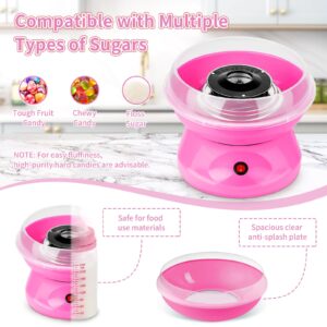 CR Party Pink Cotton Candy Machine, Homemade Portable Cotton Candy Maker for Kids Christmas Gift Birthday Party