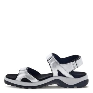 ecco women's yucatan 2.0 sport sandal, pure silver, 8-8.5