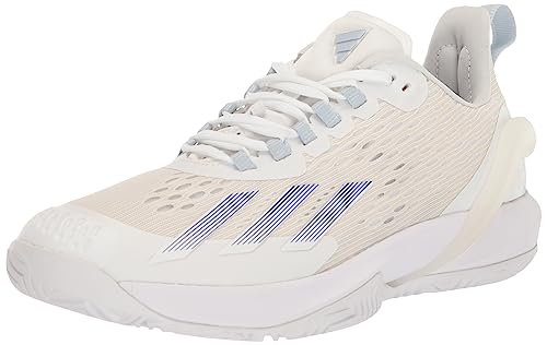 adidas Women's Adizero Cybersonic Sneaker, White/White/Halo Blue, 7.5