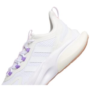 adidas Women's Alphabounce+ Sneaker, White/White/White, 8