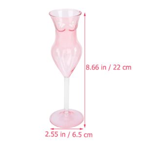 DOITOOL Miss Wine Glass Body Glass Set of 2 Clear Cocktail Glass Body Shaped, Unique Martini Glasses Beauty Body Shaped Wine Glass Goblet Cups Glassware for KTV Home Bar Club Restaurant ( Pink )