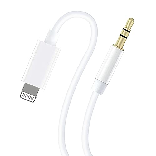 (Apple MFi Certified) iPhone Aux Cord for Car Audio,Lightning to 3.5mm Audio Cable Compatible with iPhone 13/12/11/XR/XS/X/8/7/6 Plus/SE 2,iPad for Car Home Stereo,Speaker,Headphone,Support All iOS