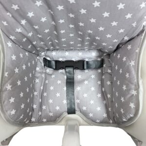 ZARPMA Cotton Seat Covers for IKEA Antilop Highchair,Cotton Surface and Cotton Padded,Forest Pattern Foldable Baby Highchair Cover for IKEA Child Chair Cushion (Grey Star)