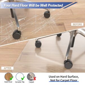 Amyracel Large Office Chair Mat for Hardwood Floor, 46” x 60” Clear Desk Chair Mat for Hard Floors, Easy Glide Floor Protector Mat for Office Chairs