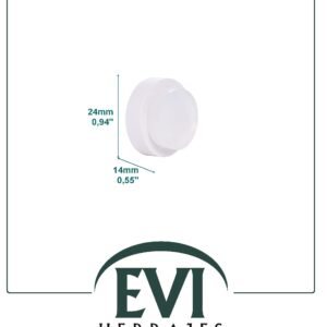 EVI Herrajes | Adhesive Door Stop for Wall/Handle | 24 x 14 mm | White Rubber | Stainless Steel | White Lacquered | Includes Screw + Fastening Plug | Mod. 04020524TPMNG