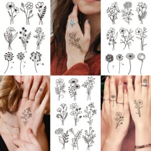 Cerlaza 100 Sheets Temporary Tattoos for Women Girls, 420 Mixed Styles Fake Tattoo Stickers that Look Real and Last Long, Realistic Henna Tattoo for Body Art Sticker