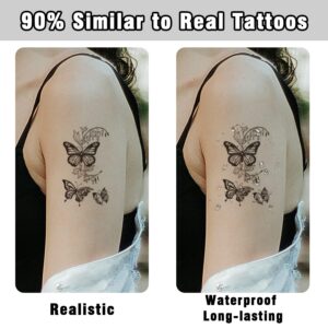 Cerlaza 100 Sheets Temporary Tattoos for Women Girls, 420 Mixed Styles Fake Tattoo Stickers that Look Real and Last Long, Realistic Henna Tattoo for Body Art Sticker