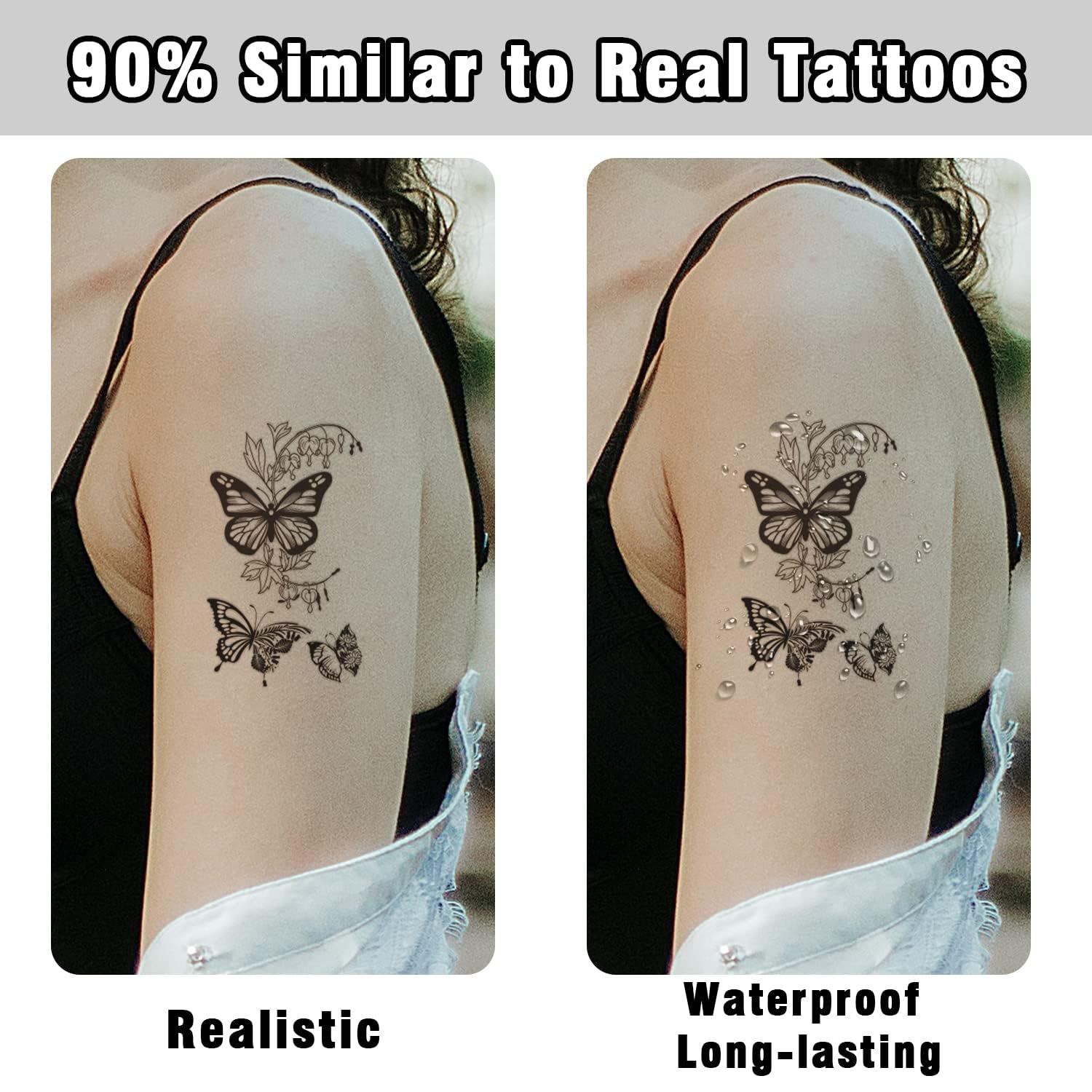 Cerlaza 100 Sheets Temporary Tattoos for Women Girls, 420 Mixed Styles Fake Tattoo Stickers that Look Real and Last Long, Realistic Henna Tattoo for Body Art Sticker