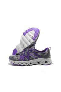 aquamore chlorine resistant grey and soho purple zip tie water shoe size 7