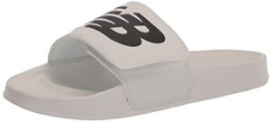 new balance unisex dynasoft 200 v2 adjustable slide sandal, white/black, 6.5 xx-wide us women