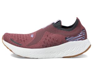 new balance women's fresh foam x 1080 unlaced v1 running shoe, washed burgundy/blacktop, 8.5